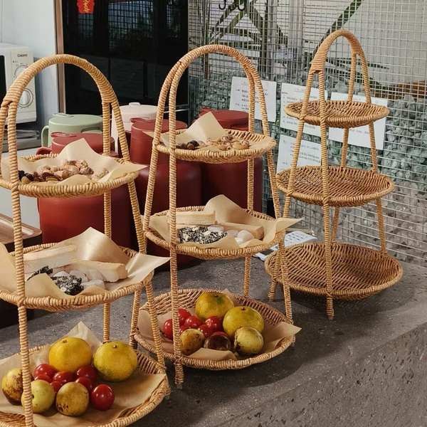 dessert table display set desert tray Bakul buah pelbagai lapisan gaya ...