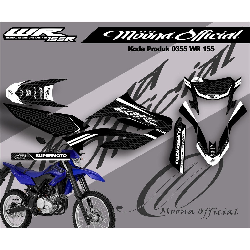 0355 STRIPING LIST VARIATIONS YAMAHA WR155 TRANSPARENT / HOLOGRAM ...