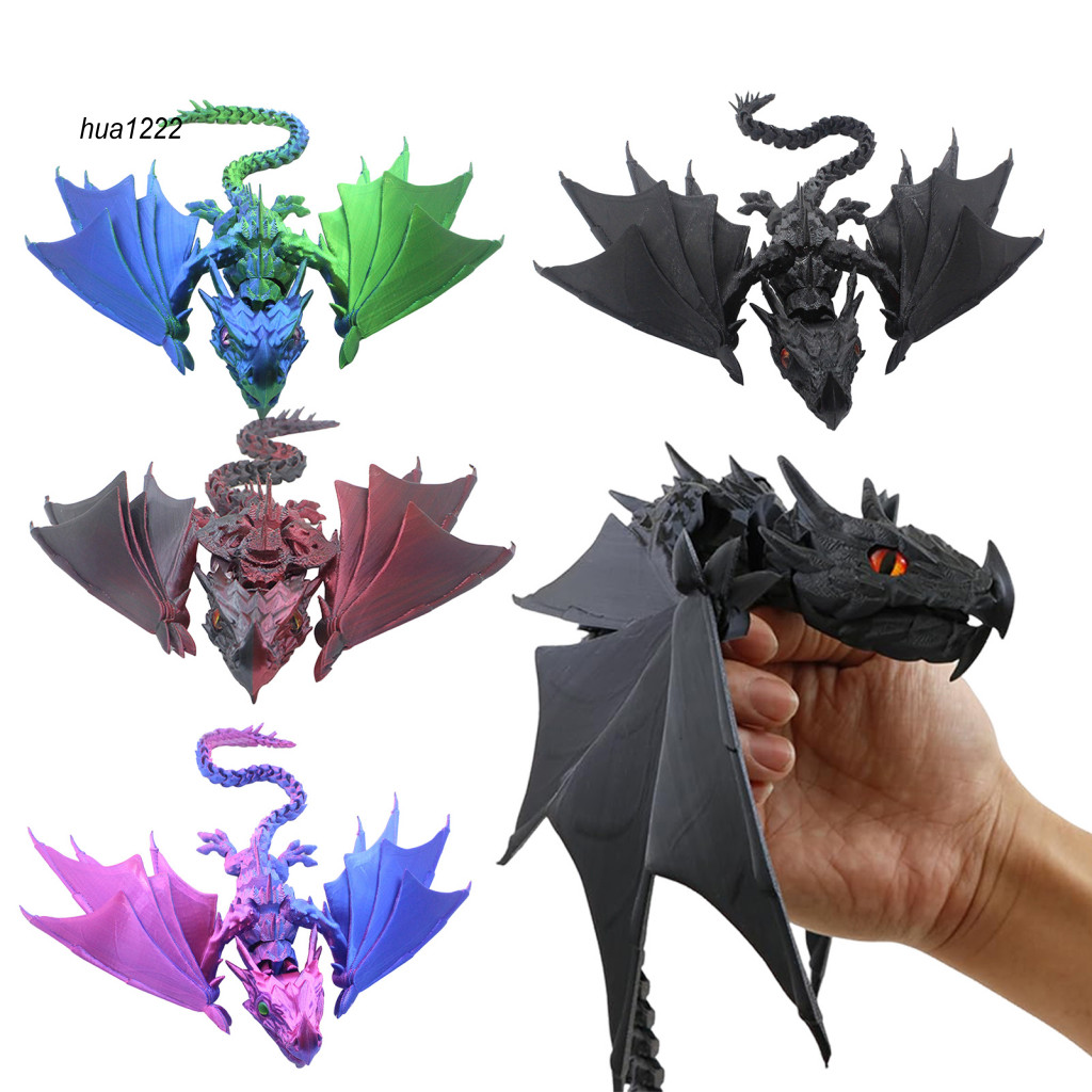 HUA_ Winged Dragon Figurine Multi-purpose Dragon Decor Articulated ...