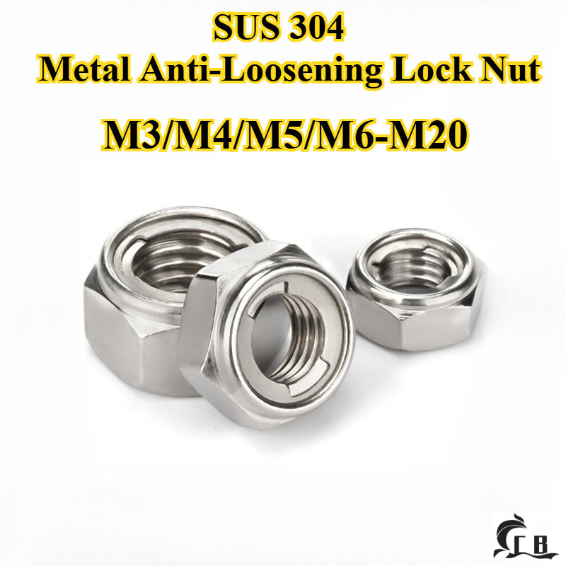 [CB-FSLM] SUS304 Metal Anti-Loosening Lock Nut M3/M4/M5/M6-M20 Locking ...