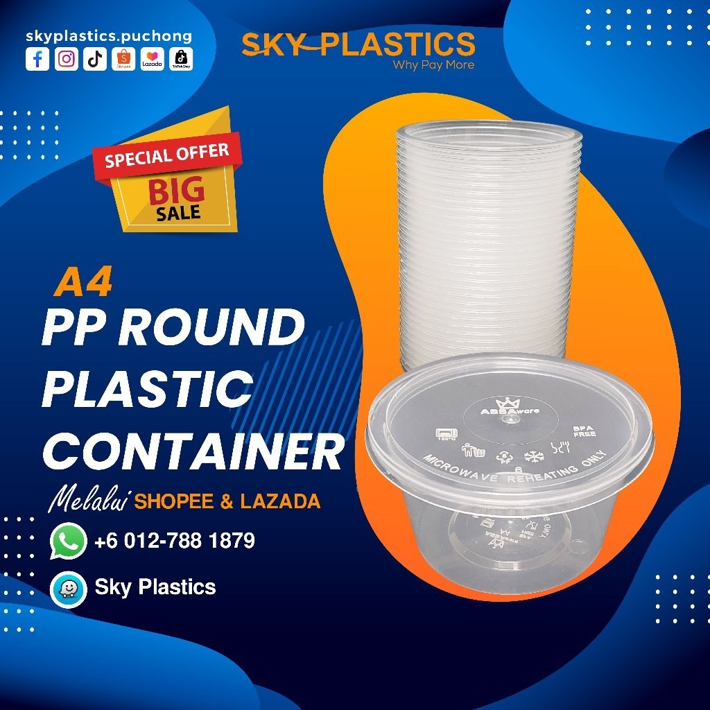 A4 PP Round Container | ABBA A4 - Disposable Plastic Food Container ...