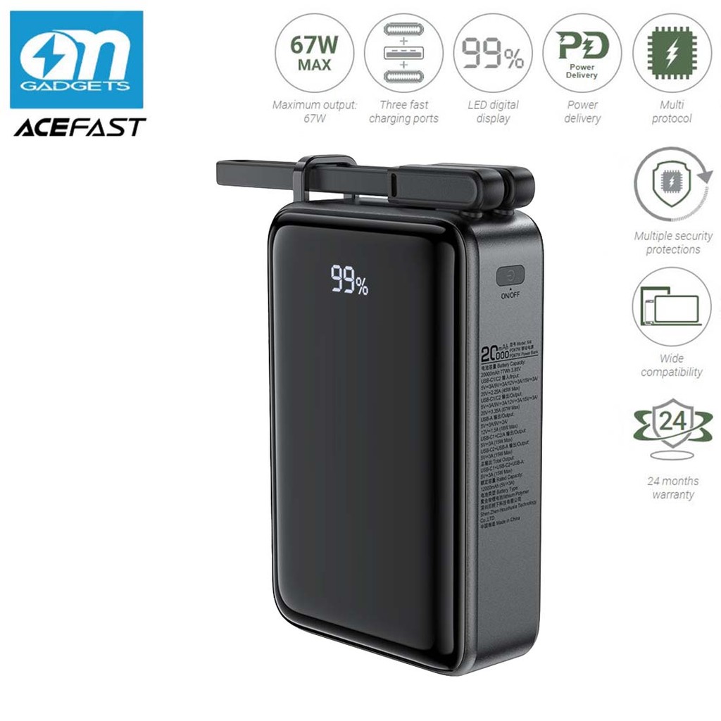 ACEFAST M4 Fast Charge Power Bank PD67W 20000mAh With LED digital ...