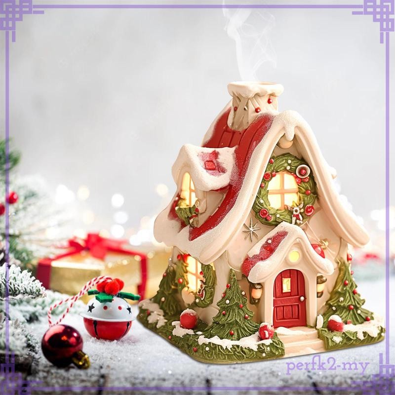 [PerfkfcMY] Christmas Snow House Statue Figurine Decorative Sculpture ...