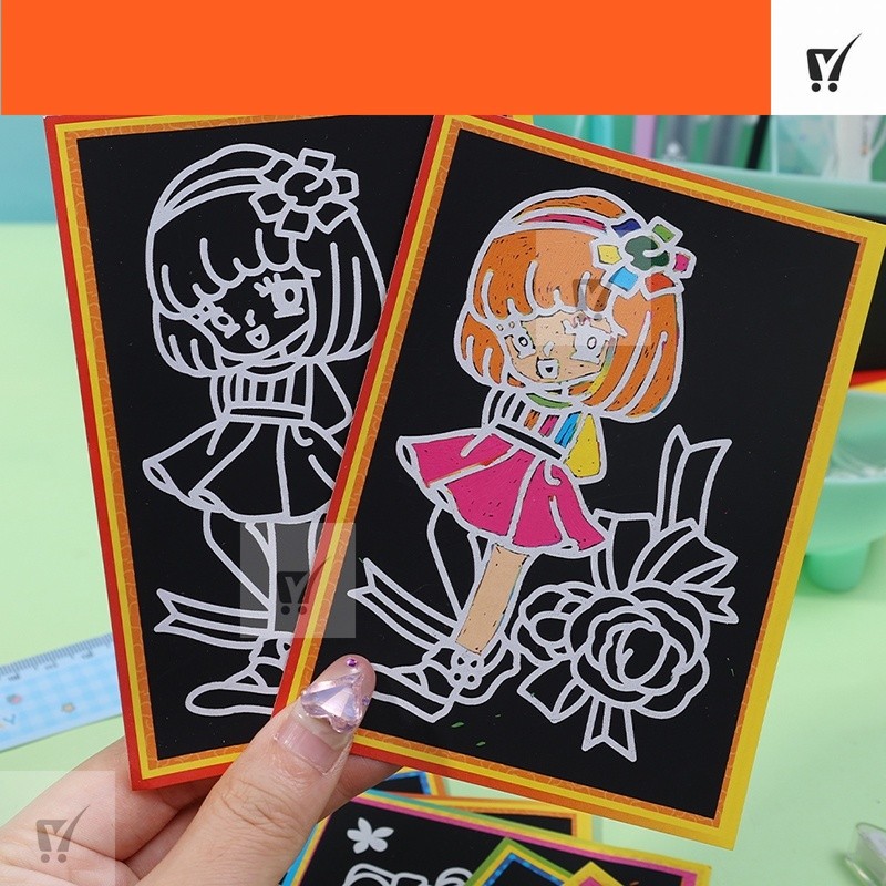 MCT 1 Pc Magical No-pen Colorful Scraping Paper Fine Art Props/ DIY ...