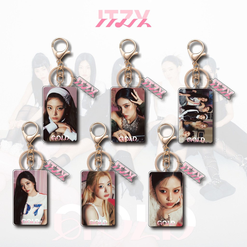 Kpop ITZY New Acrylic Keychain New Album GOLD Series Bag Charm Star ...
