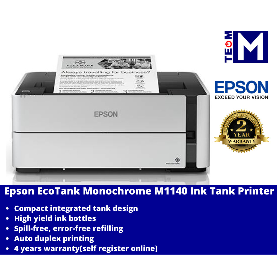 Epson EcoTank Monochrome M1140 Ink Tank Printer | Shopee Malaysia