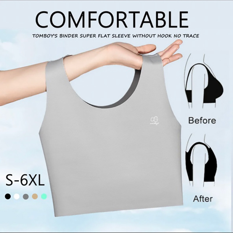 [3 Colours] Seamless Sports Bra Binder Comfortable and breathable ...