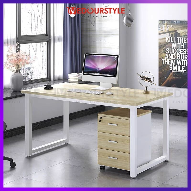 Vedourstyle 120x60 Drawer Office Table Computer Laptop Desk Study Table ...
