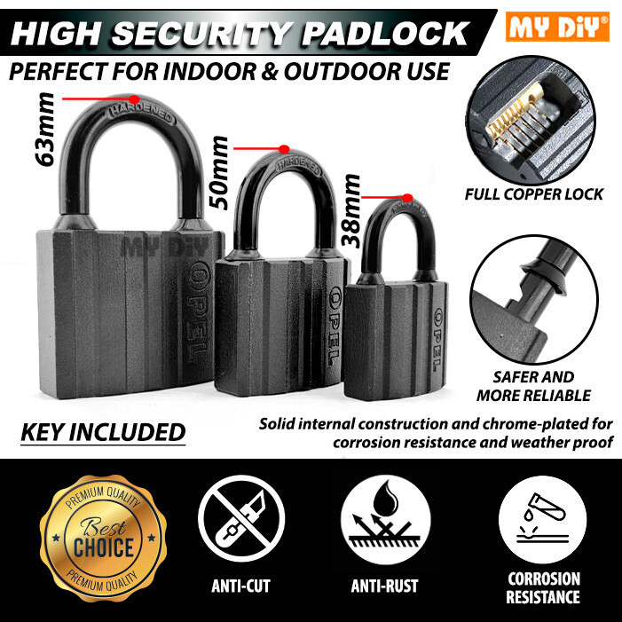 38MM/50MM/63MM with keys HIGH SECURITY WATERPROOF PADLOCK MULTIPLE LINE ...