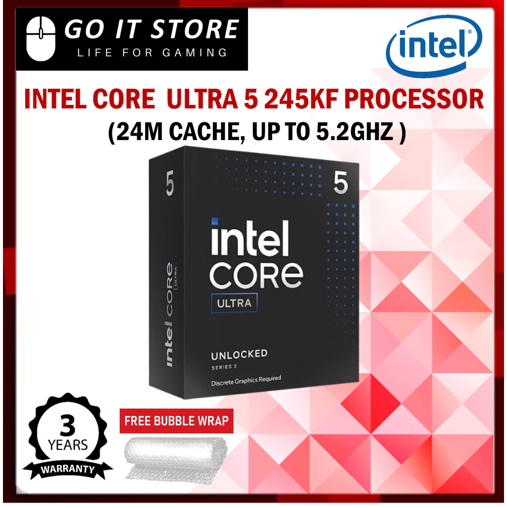 Intel Core ULTRA 5 245K / ULTRA 5 245KF LGA1851 Processor (24M Cache ...