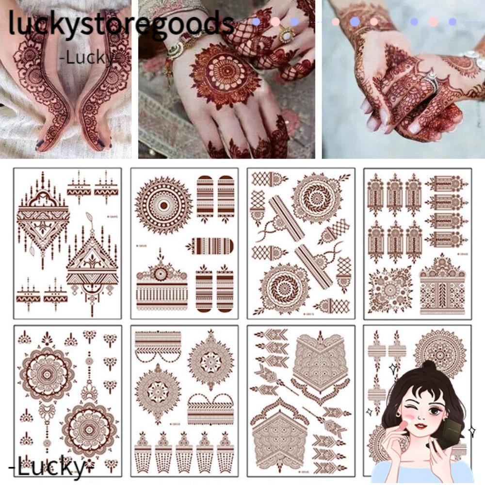 LUCKY Temporary Tattoos Sticker For Women Waterproof Hand Drawing ...