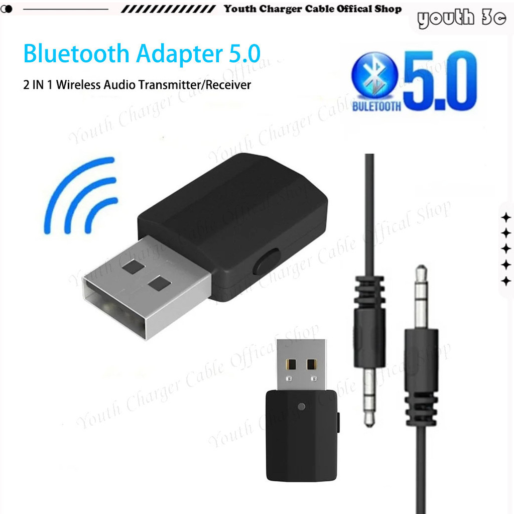 2-in-1 Bluetooth adapter, wireless USB Bluetooth transmitter and ...