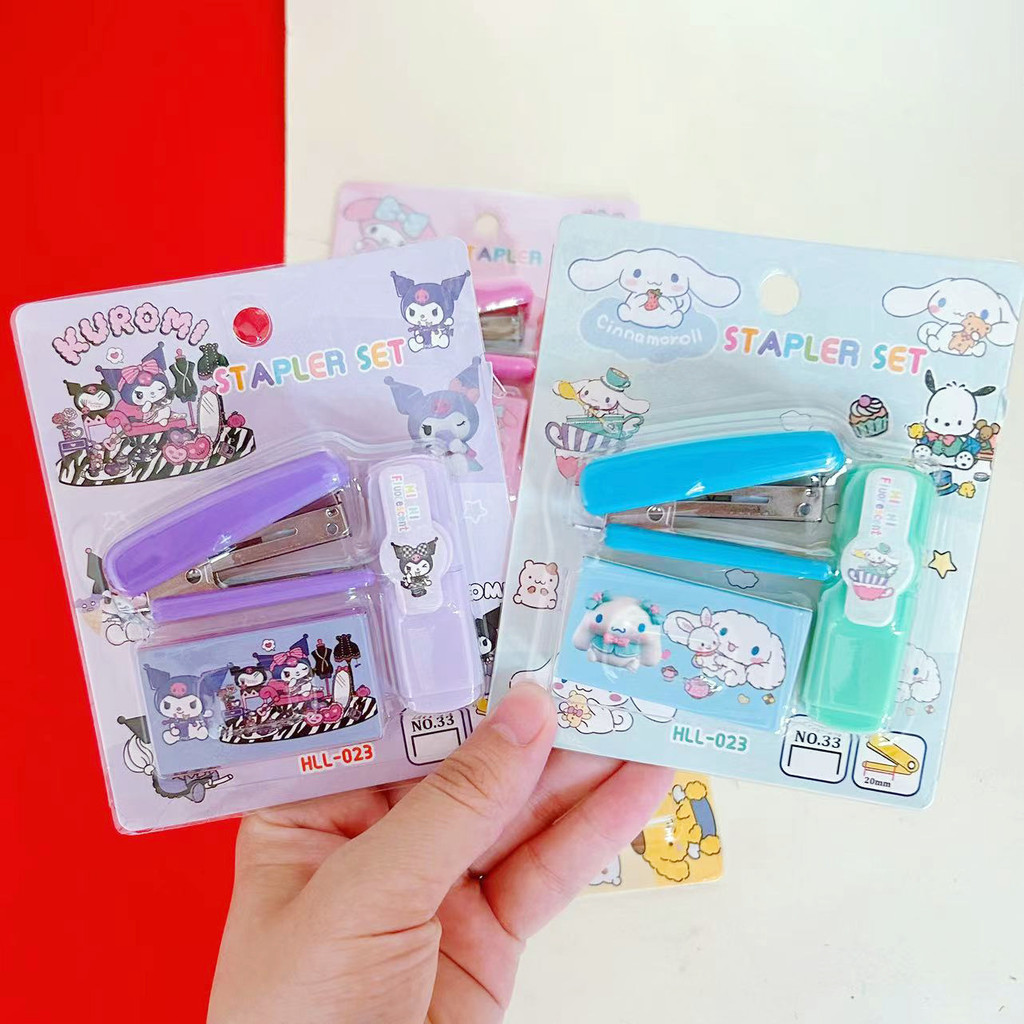 Sanrio Stapler Highlighter Set Cute Kuromi Mini Stapler Student Stationery Desktop Stapler 11.22 ...