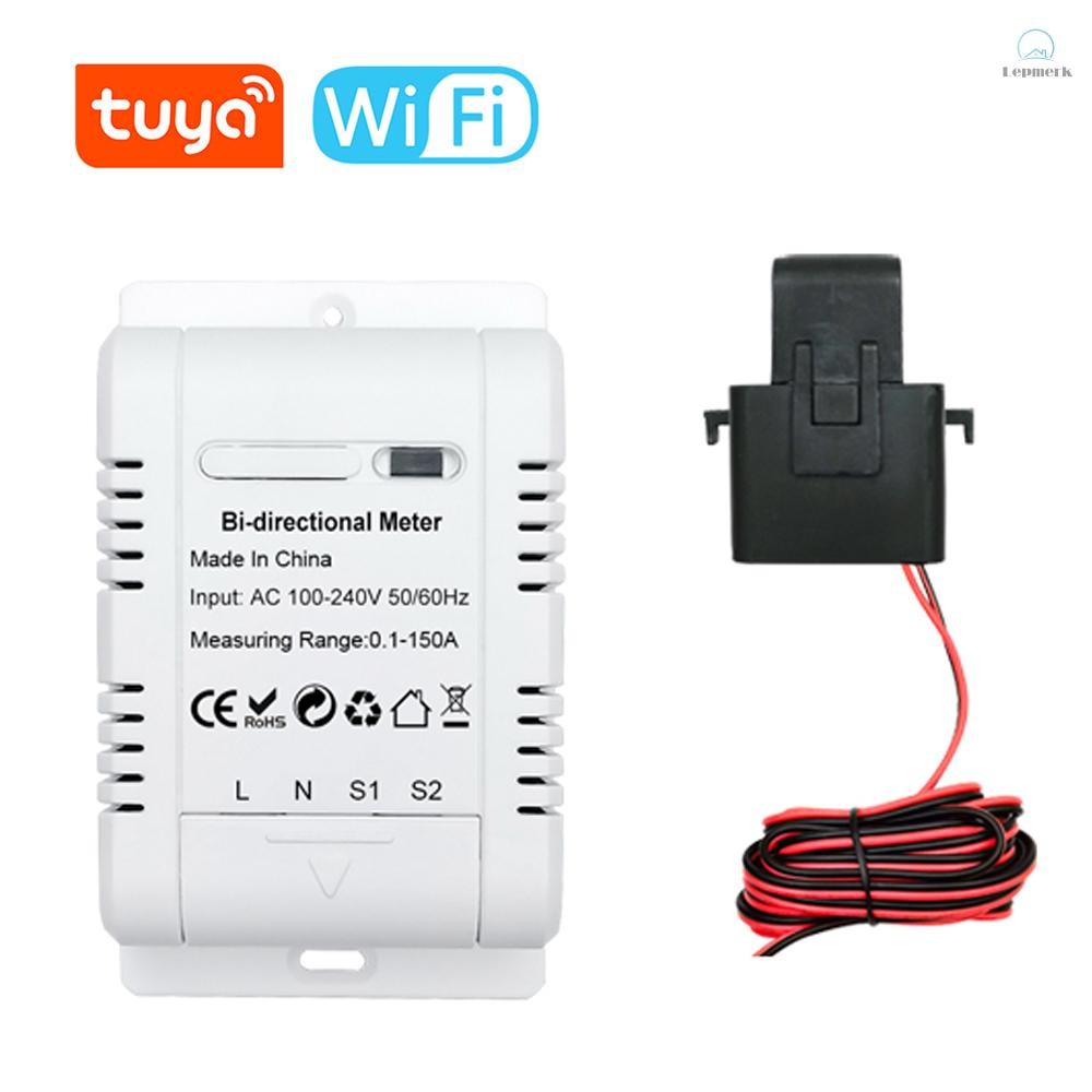 Electric meter Tuya WiFi Intelligent Bidirectional Single-phase Energy ...