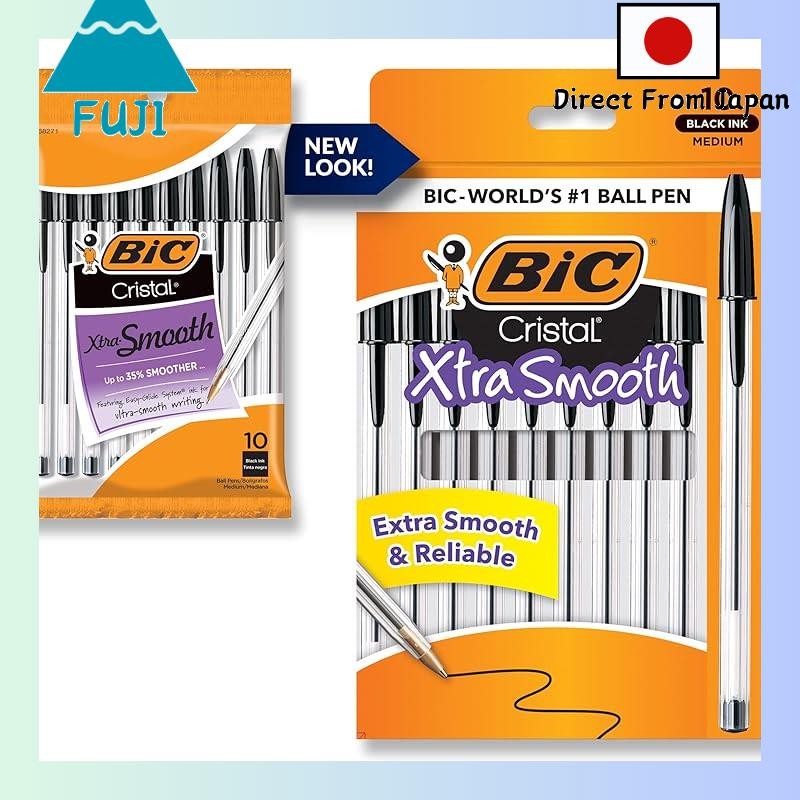 BIC Cristal Extra Smooth Ballpoint Pen 10 Count [Parallel Import ...