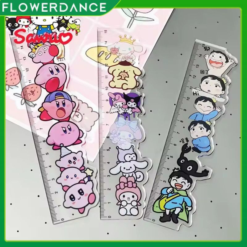 Sanrio Kuromi Hello Kitty Cinnamoroll Star Kirby Acrylic Ruler Scale ...