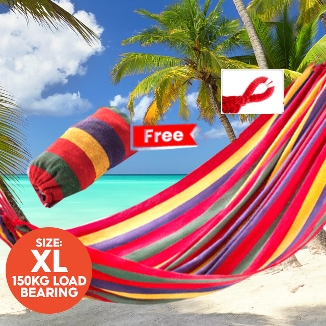 Hammock Swing Canvas Buaian Gantung Camping Hammock Outdoor Buaian ...