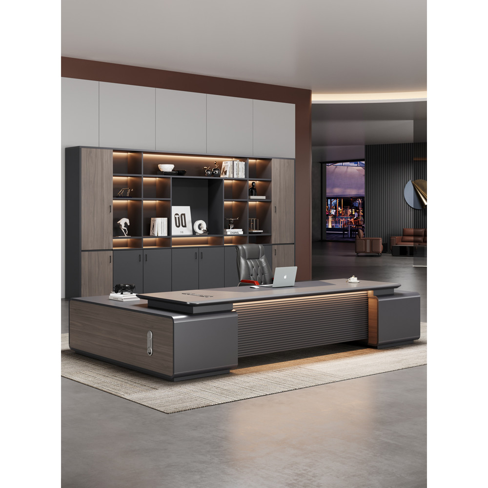 Set Meja dan Kerusi Pejabat Boss Bercat, Mewah Ringan, Rasa Mewah ...