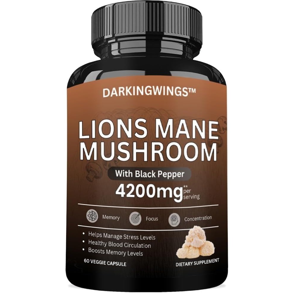 Organic Lion’s Mane Mushroom Supplement - Lions Mane Nootropic Mushroom Capsules - Brain Support ...