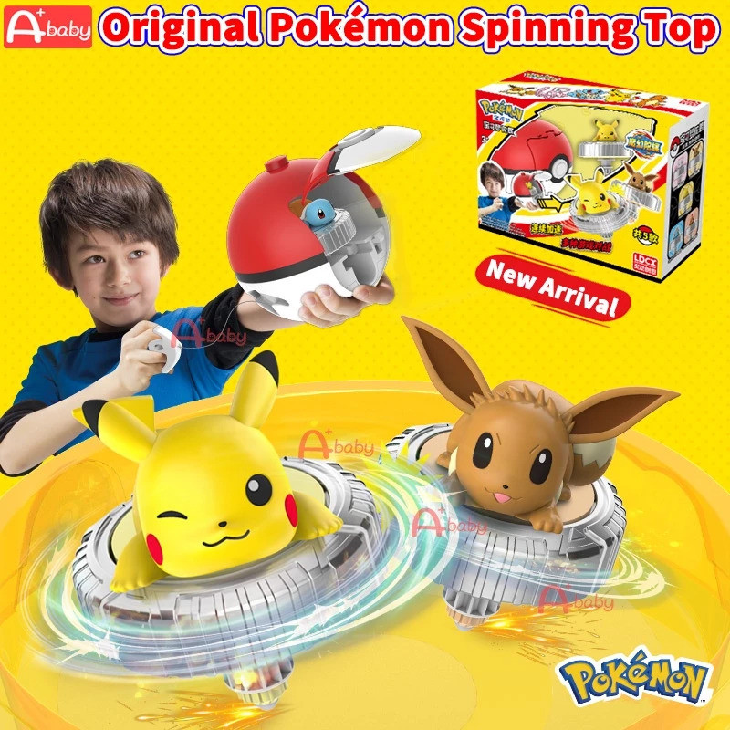 New Pokémon top toy. Pikachu with Poké Ball launcher. Battle top ...