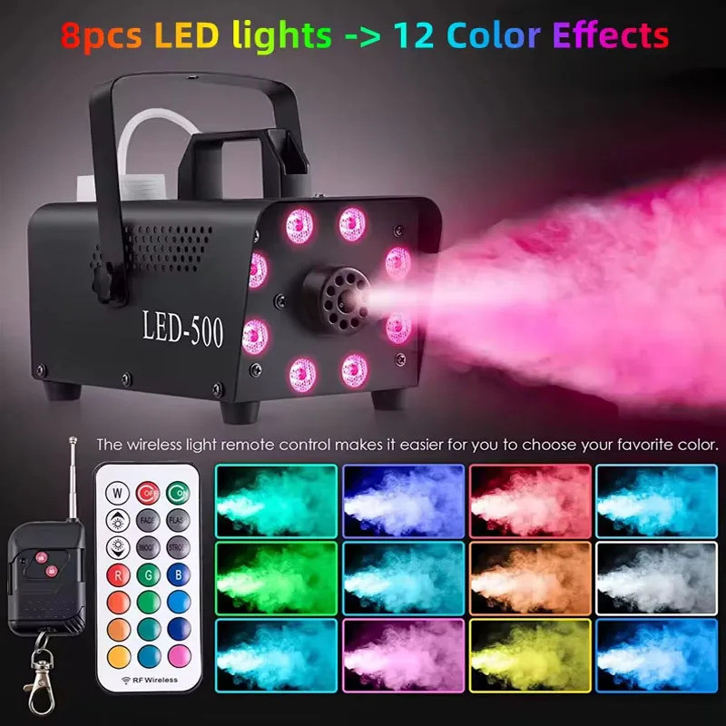 500W Remote Control Fog Machine & RGB 3in1 LED light Stage Show Led ...