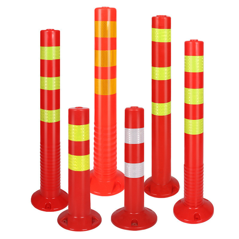 70cm/72cm PE Safety Warning Posts Reflective Elastic Column Traffic ...