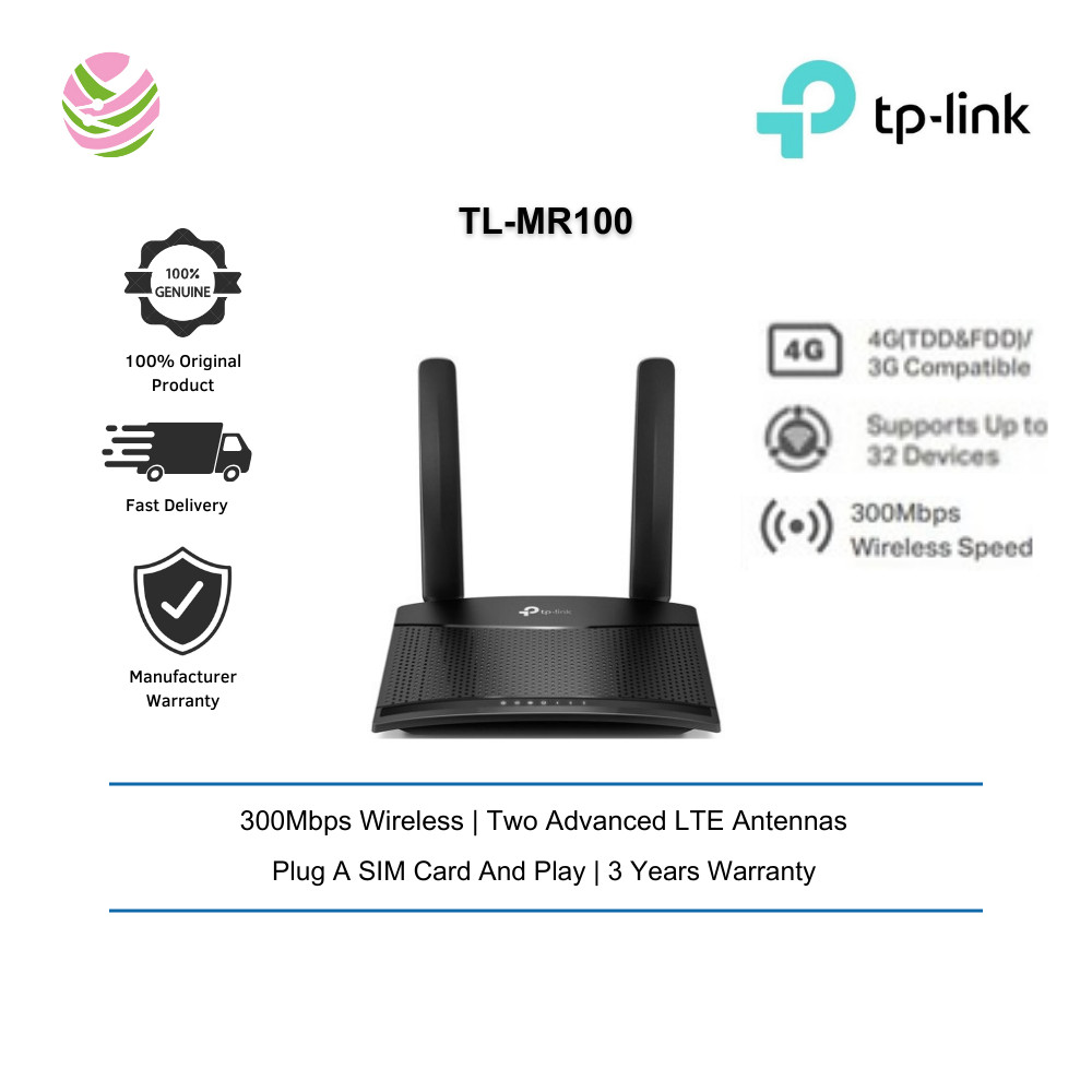 TP-Link TL-MR100 300Mbps Wireless N 4G LTE SIM Card Router | Shopee ...