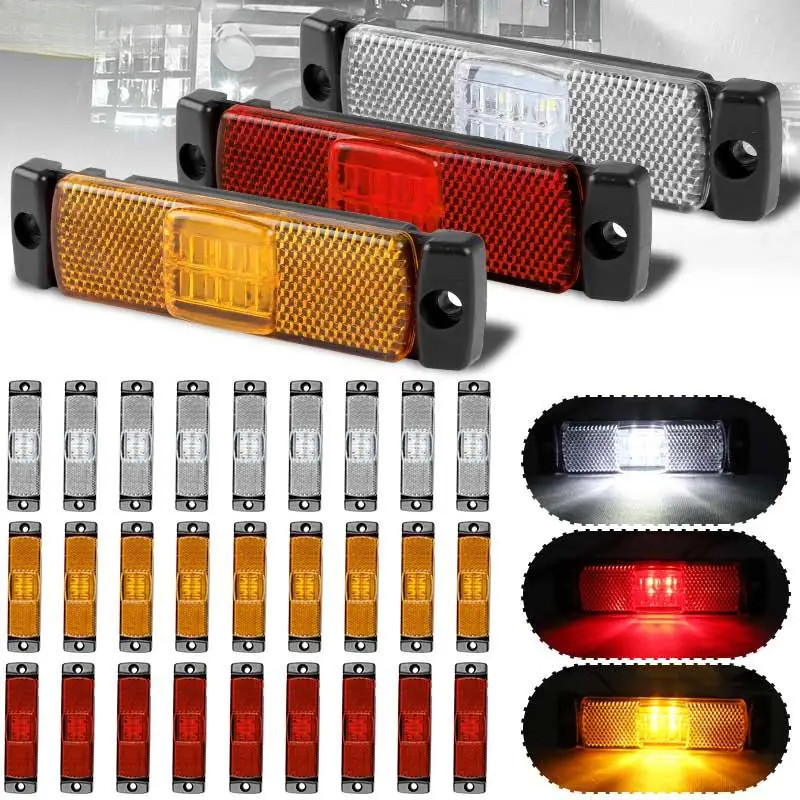 4/6/8/10x 12V 24V 4-LED Side Marker Lights Car Indicator Rear Light ...