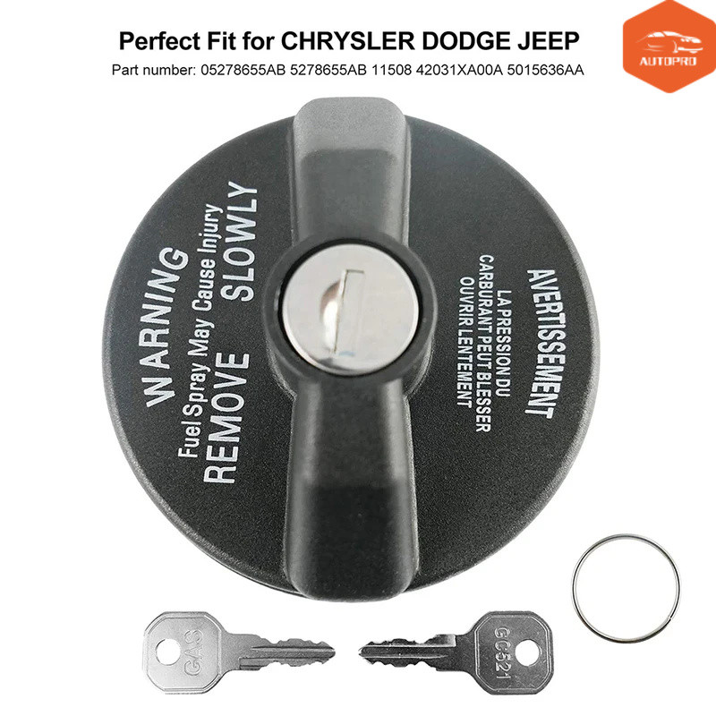 Fuel Tank Cap with Key Durable Gas Petrol Locking Caps Locks for Jeep ...