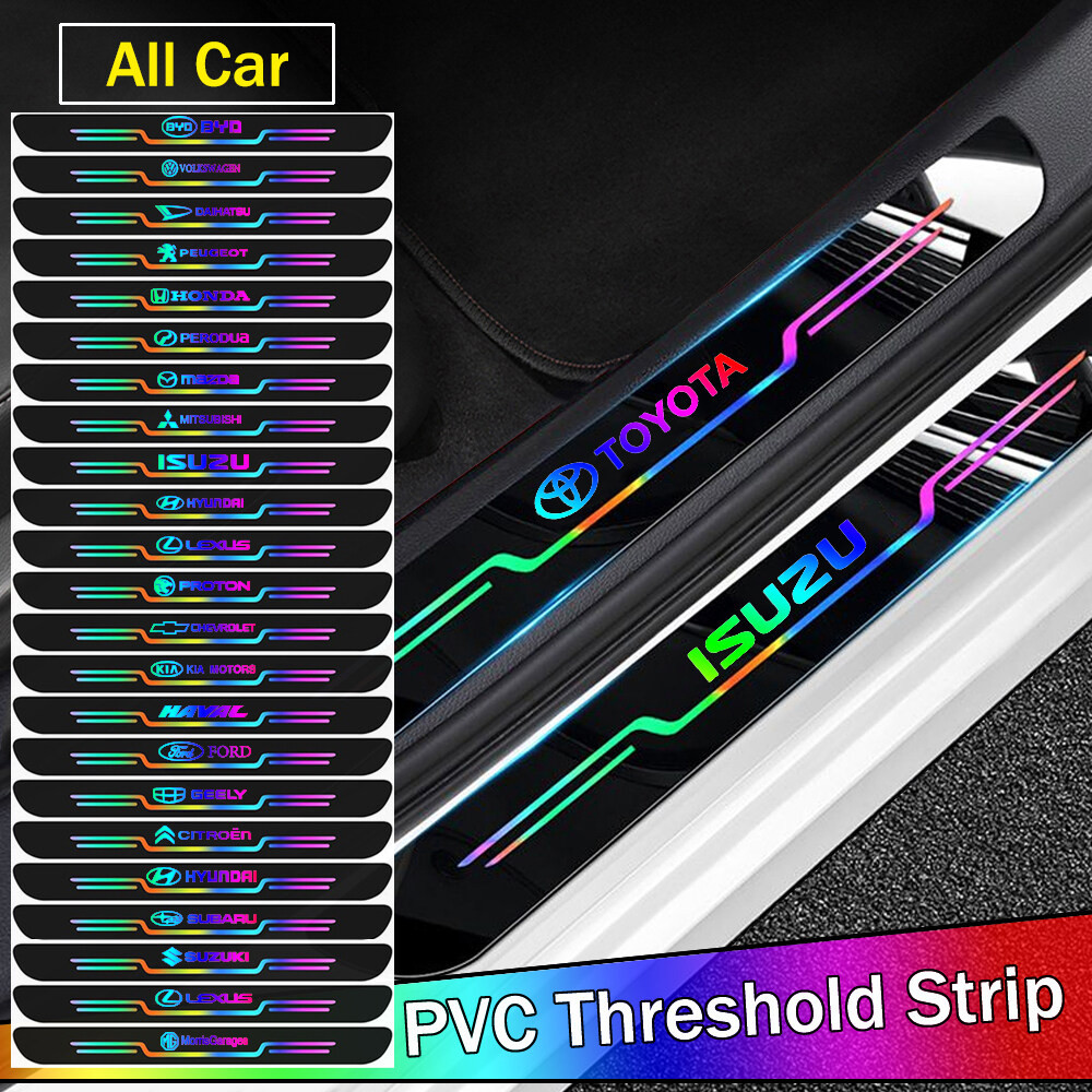4Pcs Pvc Laser Car Door Sill Threshold Sticker For Honda Toyota ...