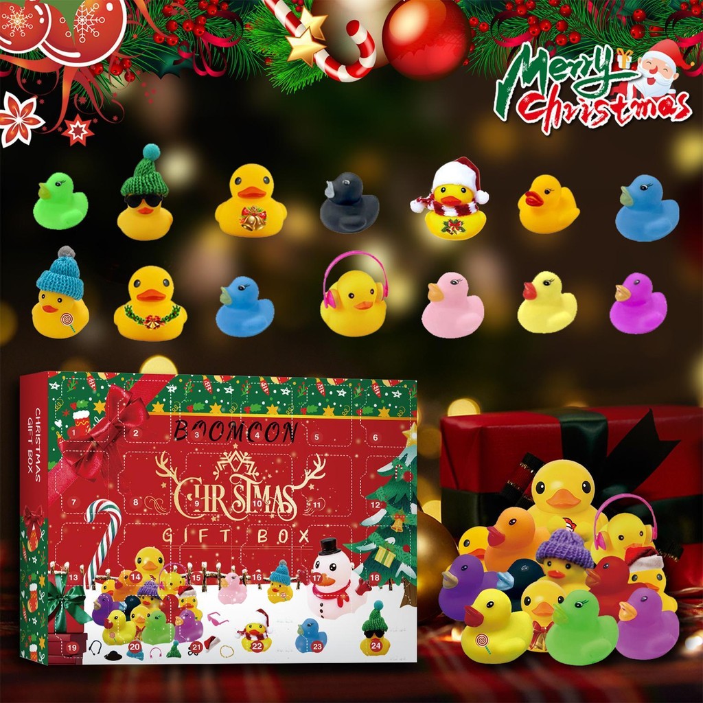 Christmas Duck Advent Calendar Countdown Calendar with 24X Rubber Duck ...