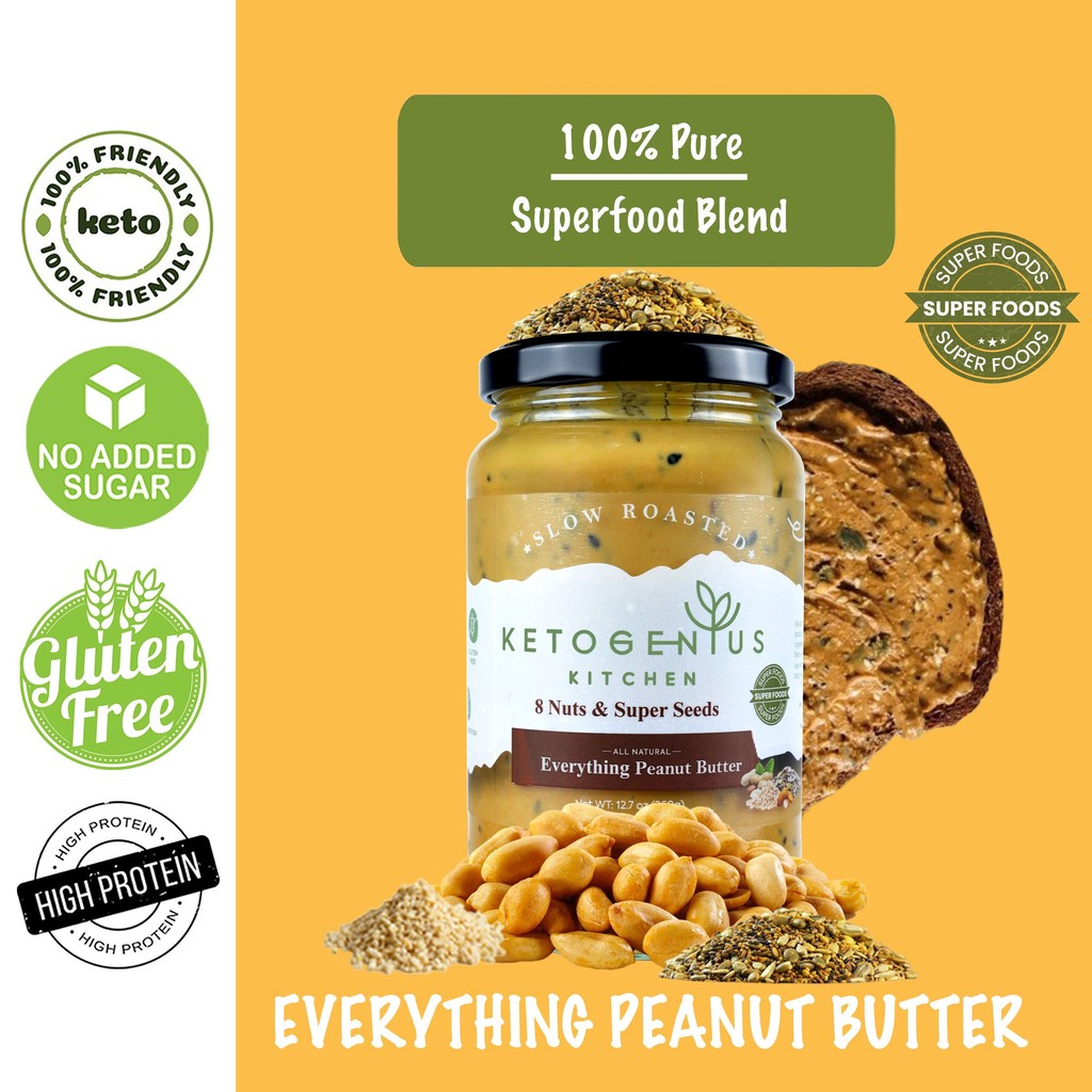 Ketogenius Kitchen Pure Everything Peanut Butter (100g/360g) Sugar Free ...