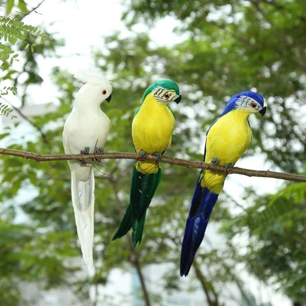 Artificial Fake Parrot Lifelike Feathered Bird Imitation Garden ...
