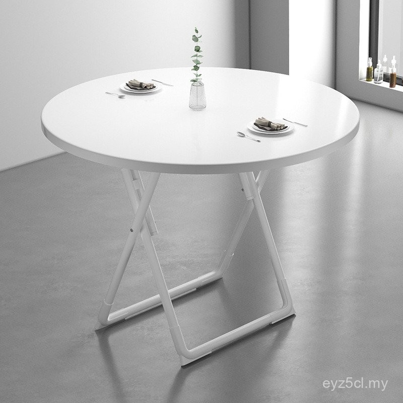Modern Simple Foldable Round Table Movable Simple Dining Table ...