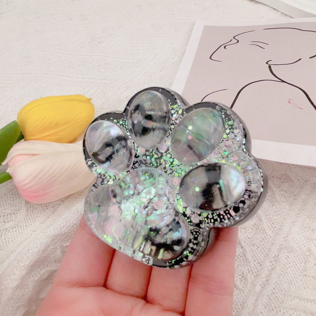 smiles| Cat Paw Fidget Toy Soft Cat Paw Toy Glitter Cat Paw Stress ...