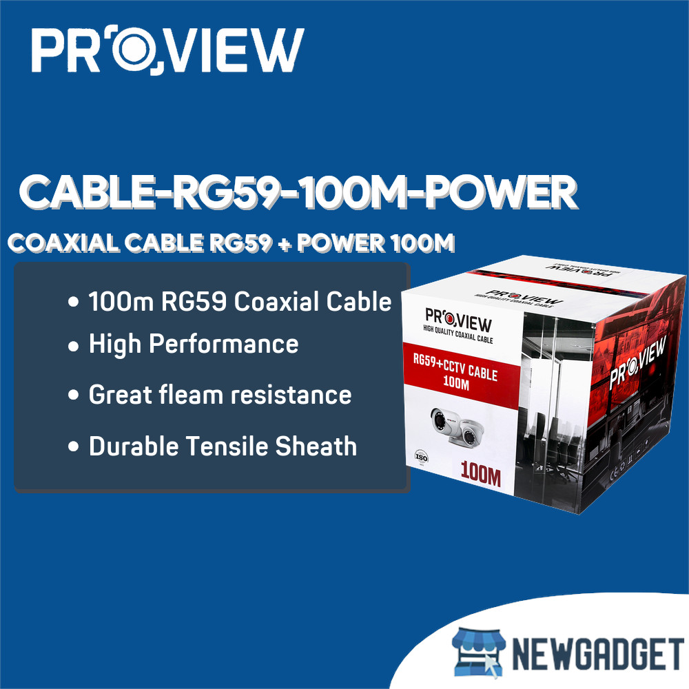 Proview CABLE-RG59-100M-POWER COAXIAL CABLE RG59 + POWER 100M | Shopee ...