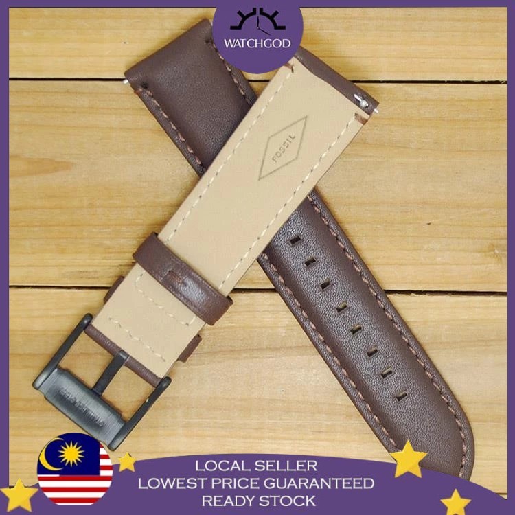 [FOSSIL STRAP] Fossil Strap Coffee 100% Genuine Leather 22mm Tali Jam ...