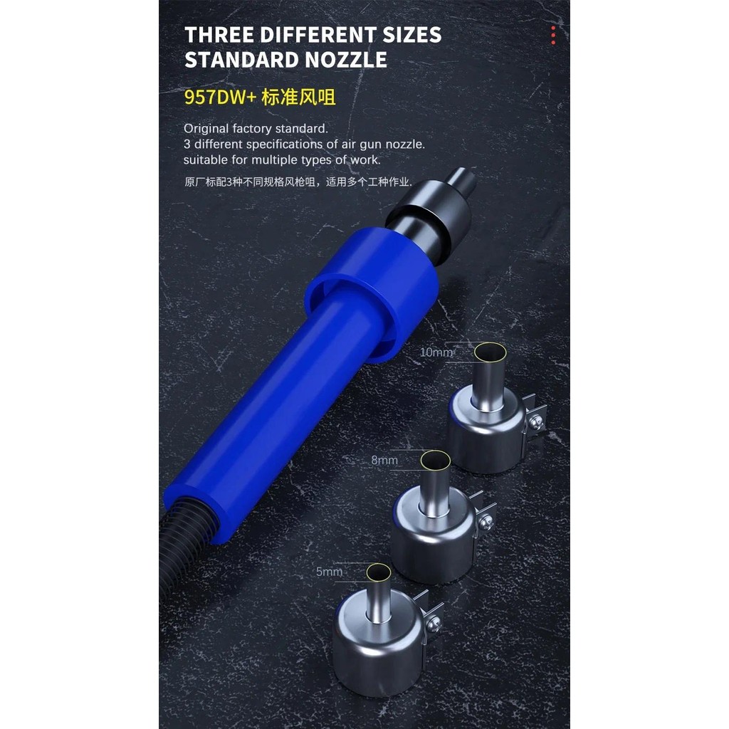 MECHANIC 957DW Two-scroll Hot Air Gun for Heating Main Board Tin Solder Repair Desoldering ...