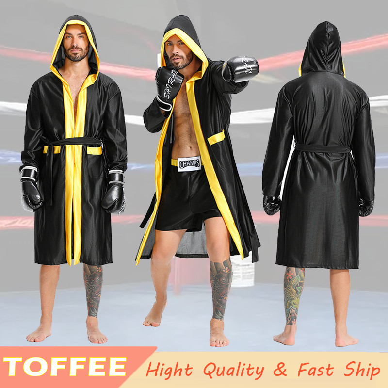 Boxing Attire Set Black Golden Boxer Sports Uniform For Adult Man ...