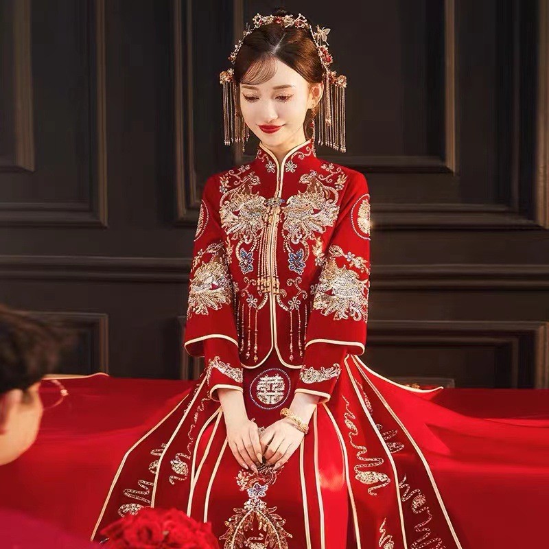 Heavy Industry High-End Velvet Xiuhe Clothing Bride 2022 Wedding ...