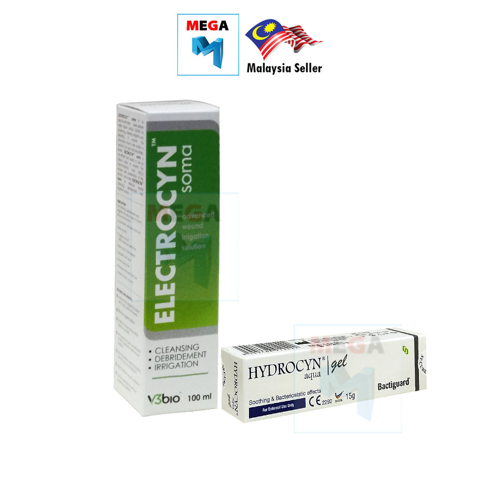 Hydrocyn Aqua Wound Gel 15g + Electrocyn Wound Care Spray Solution ...