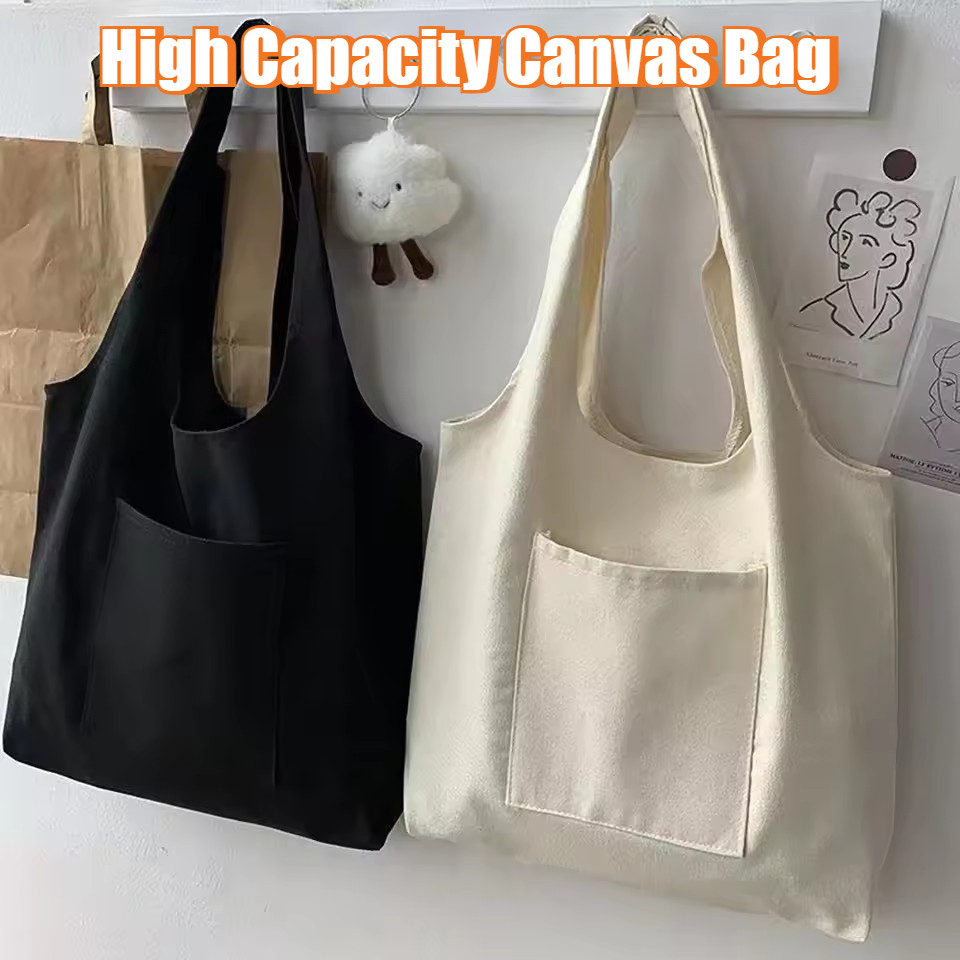 Korean Canvas Tote Bag - Capacity & Stylish Design for Women, Shopping ...
