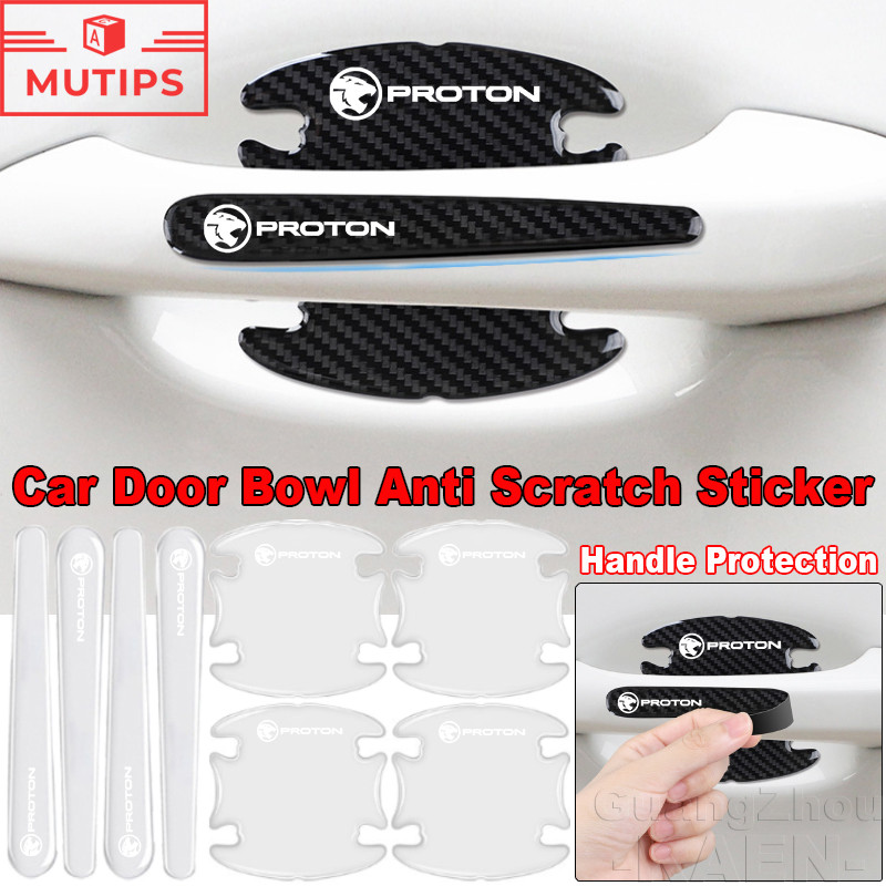 4/8Pcs Proton Car Sticker Door Handle Protection Transparent Car Door ...