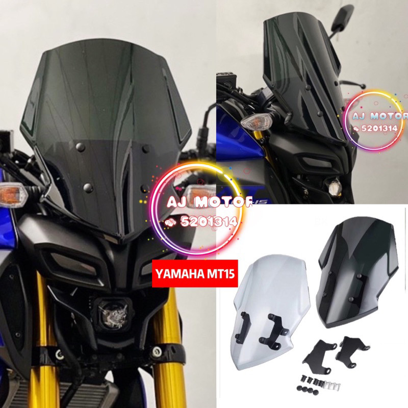 YAMAHA MT15 V1 V2 WINDSHIELD 36CM MT-15 COWLING VISOR WINDSCREEN HEAD ...
