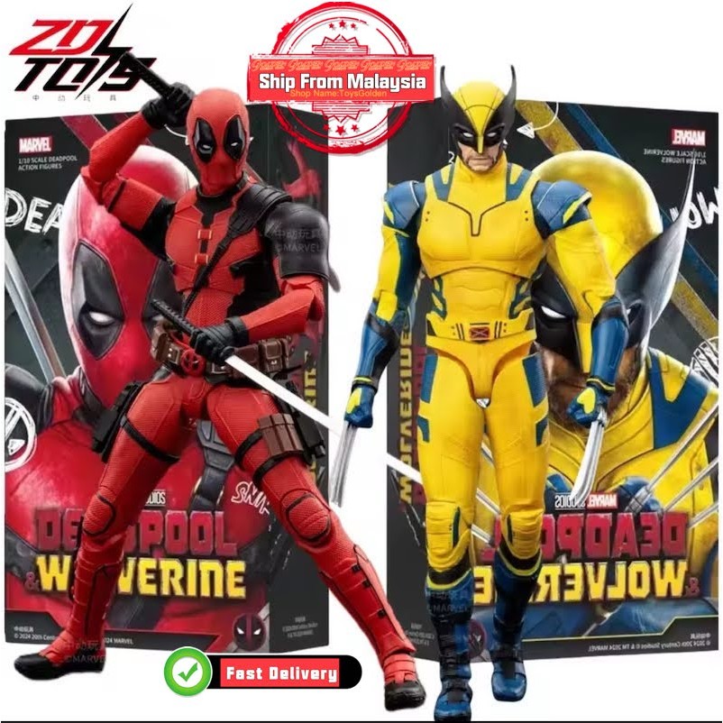 ZD Toys Marvel Deadpool & Wolverine X-Men Joint Movable PVC Action ...