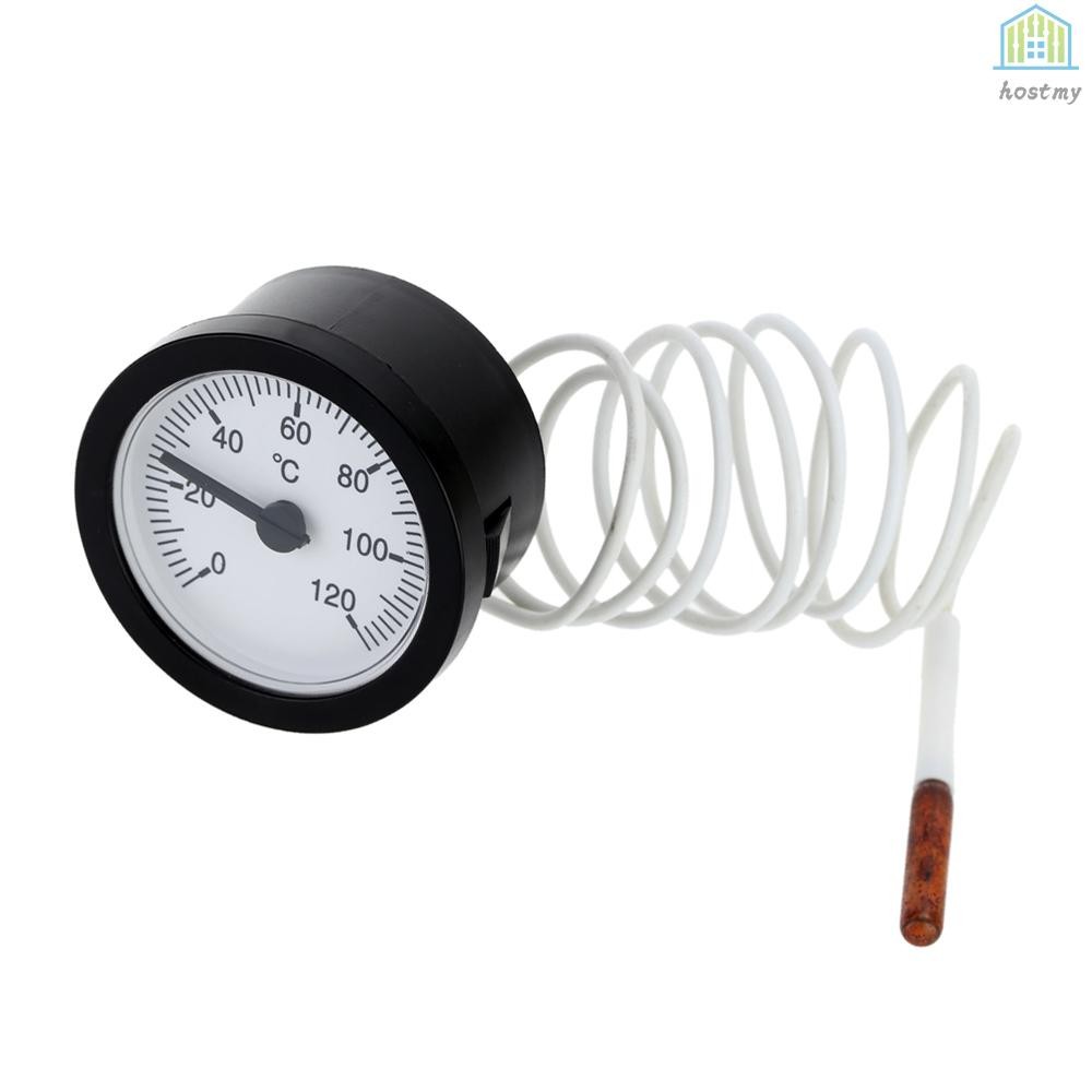 【NEW】--Dial Thermometer Capillary Temperature Gauge with 1m Sensor 0-120°C for Measuring Water ...