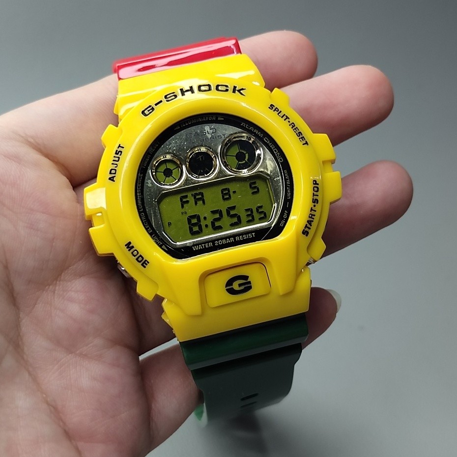 DW-6900 DW-6900#40 RASTA DIGITAL WATCH SERIAL POWER SAVE/AUTO LIGHT ...