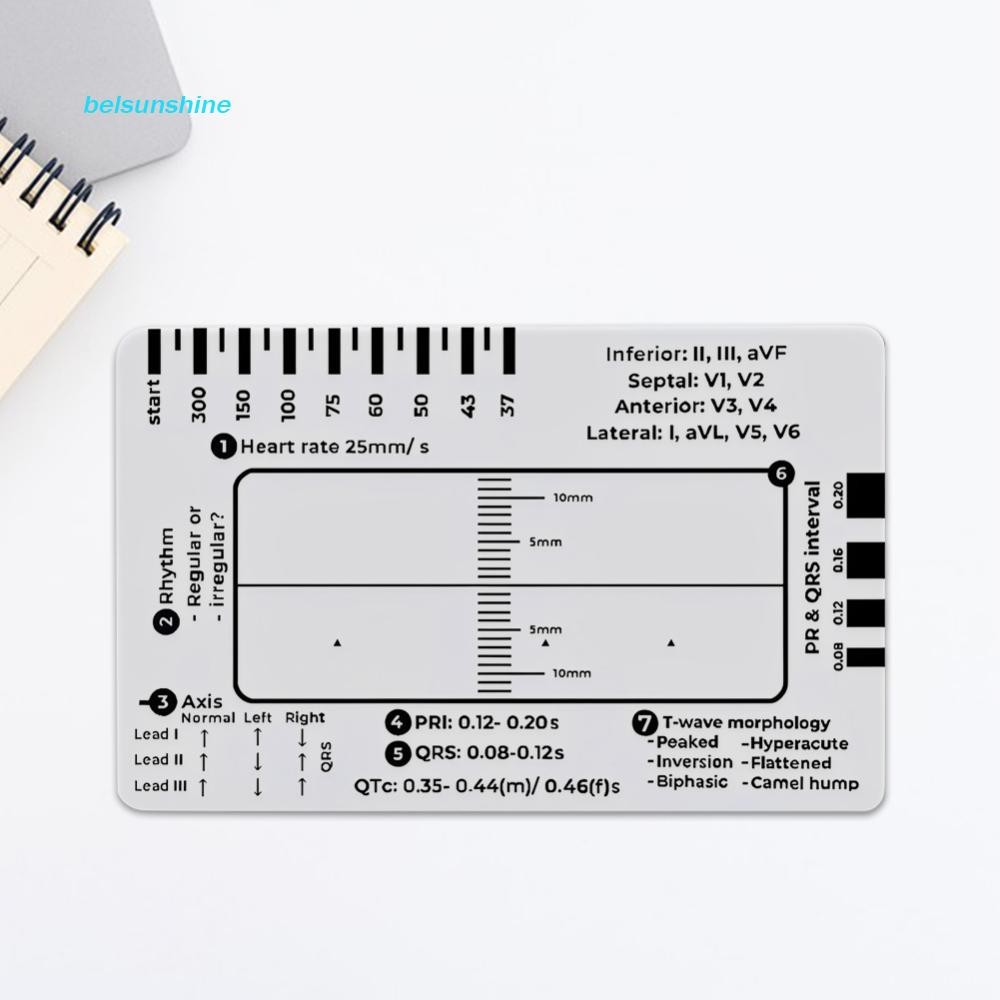 ECG 7 Step Ruler Portable ECG/EKG 7 Step Ruler Card ECG Guide ...