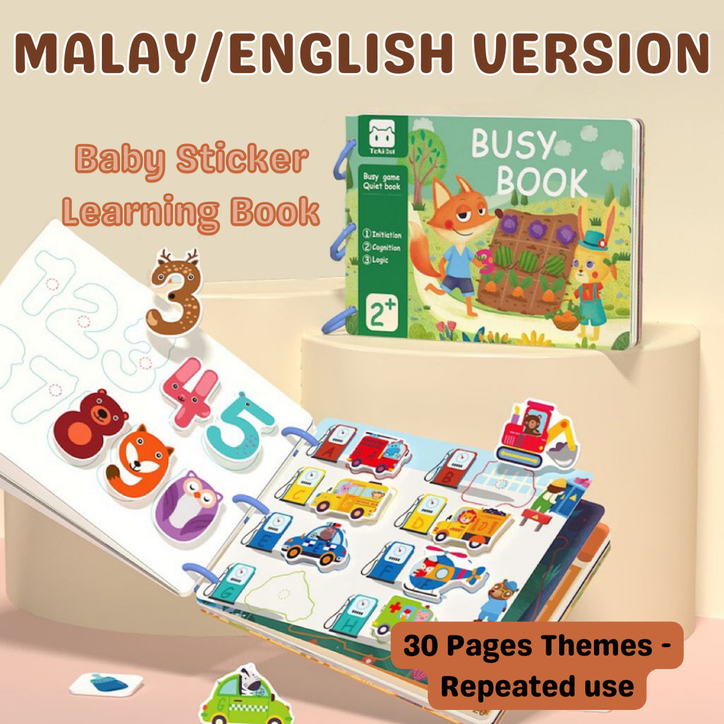 [Malay Version 100%]30 Pages Malay English Version Baby's First Enlightenment Book Kids Busy ...
