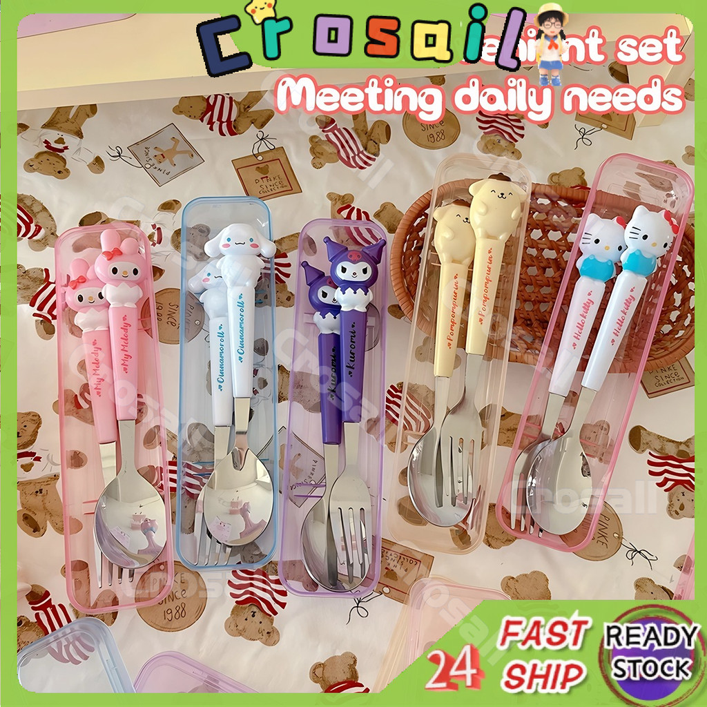 Crosail Sanrio Cinnamoroll Melody Cartoon Travel Cultery Set Kuromi ...